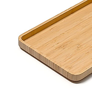 Bamboo Tray, Bathroom Counter Tray Organizer, Vanity Trays for Bathroom Home and Kitchen Serving Decorating Organizing, 12 x 8 x 1 in