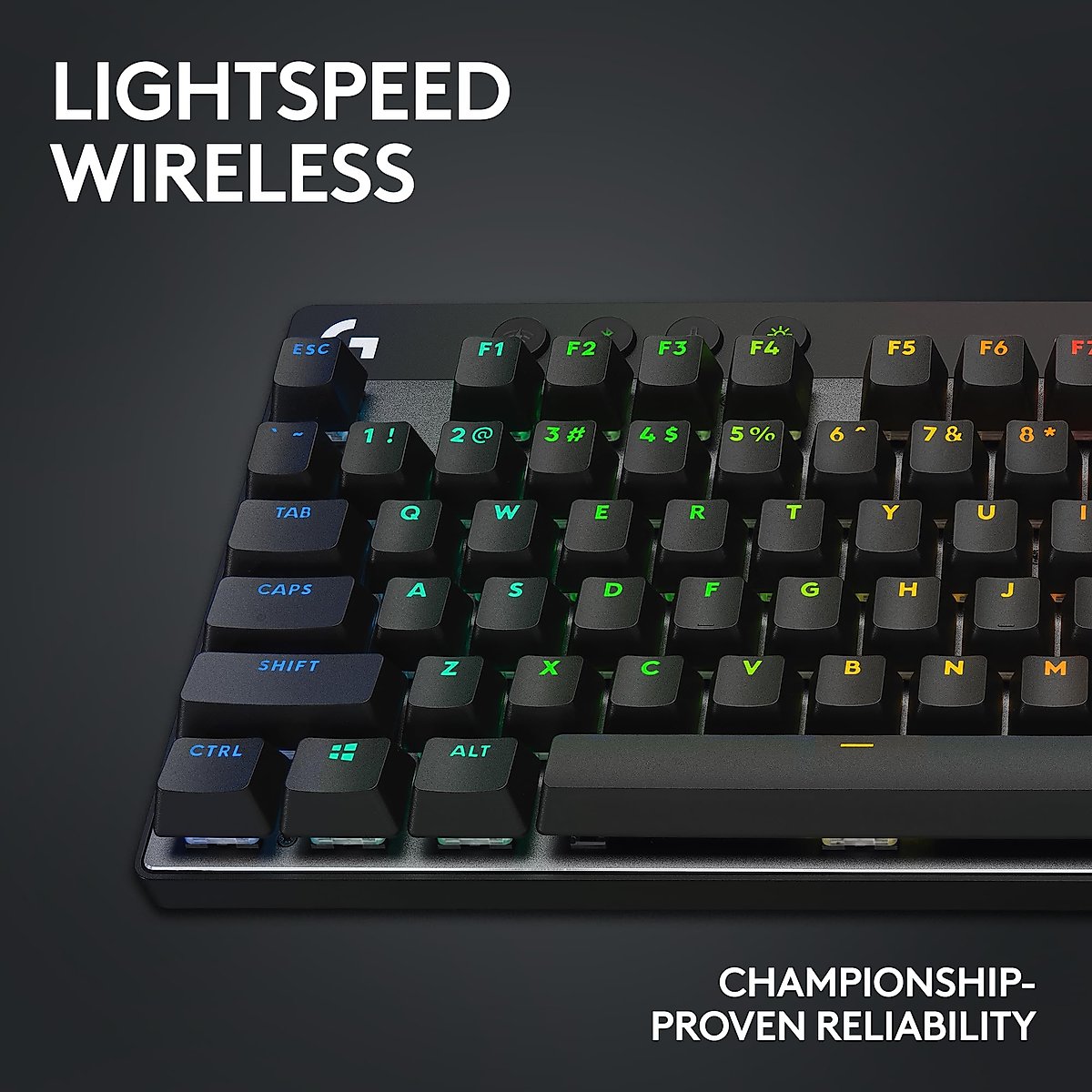 Logitech G PRO X TKL LIGHTSPEED Wireless Gaming Keyboard, Ultra-Portable Tenkeyless Design, LIGHTSYNC RGB, PBT keycaps, Linear Switches (GX Red) - Black