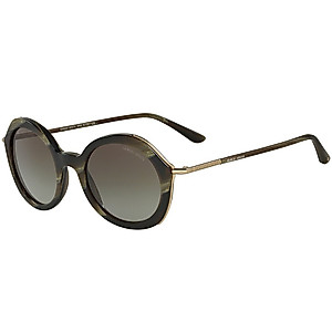 GIORGIO ARMANI AR8075F - 54968E Sunglasses Matte Striped Green Horn w/Green Gradient Lens 48mm