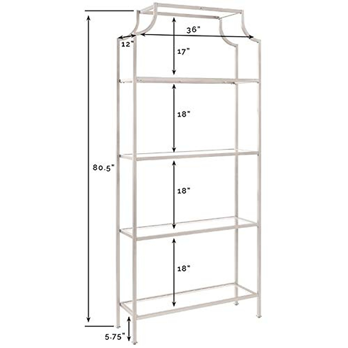 Pemberly Row 4 Shelf Glass Etagere Bookcase in Oil Rubbed Bronze
