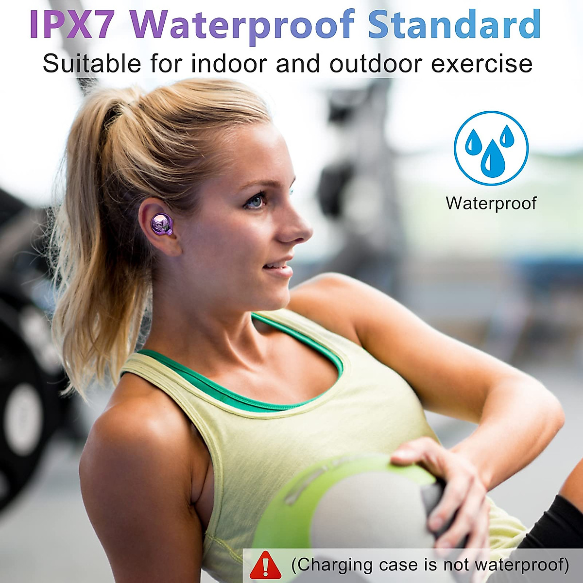 Bluetooth Headphones for Samsung Galaxy S22 Ultra Z Flip 3 Fold S22 S21 FE A13 True Wireless Earbuds Noise Canceling Deep Bass Stereo Sound Headset in-Ear with Mic for iPhone 13 14 Pro Max Violet