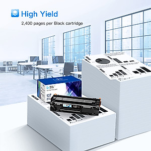 LxTek Compatible Toner Cartridge Replacement for Canon 137 Toner cartridg CRG137 CRG 137 9435B001AA to use with imageclass d570 mf236n mf232w mf216n mf244dw mf242dw mf232w ,2 Black