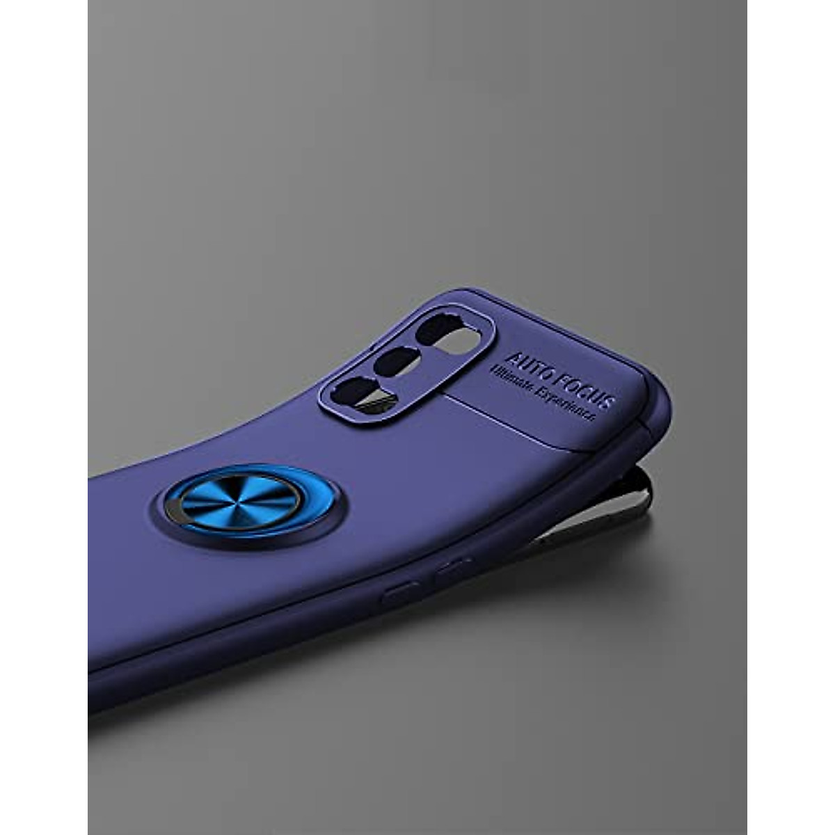 Asuwish Phone Case for Oppo Realme 7 Pro with Tempered Glass Screen Protector Cover and Cell Accessories Stand Kickstand Ring Holder Soft TPU Silicone Rubber Protective Realme7 7Pro Women Men Blue