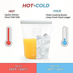 ZOMCHI Silicone Reusable Food Storage Bags, Leakproof Reusable Sandwich Containers, Snack Bags, Microwave Dishwasher Oven Freezer Safe, Food Grade Storage Bag for Meal Prep,Cereal,Fruit, 3 Pack, 33.82oz