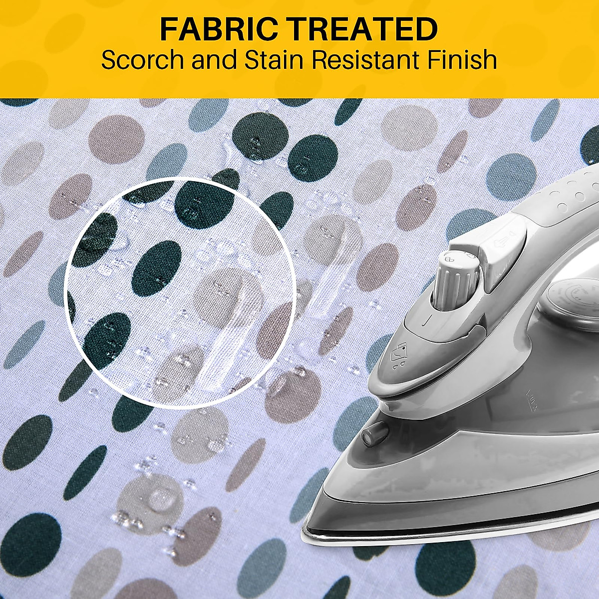 BNDX Extra-Wide Ironing Board Cover - Standard Size 18x49, Extra Thick and Durable Padding,Full Size-Heat and Stain-Resistant, Upgrade Drawstring Tightening - Easy Installation