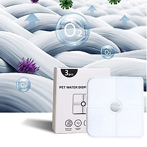 3 Pack of Cat Water Fountain Filters, Self Dispensing Dogs Fountain Filters for WHDPETS Automatic Pet Water Dispenser,4.72 x 4.33 INCH