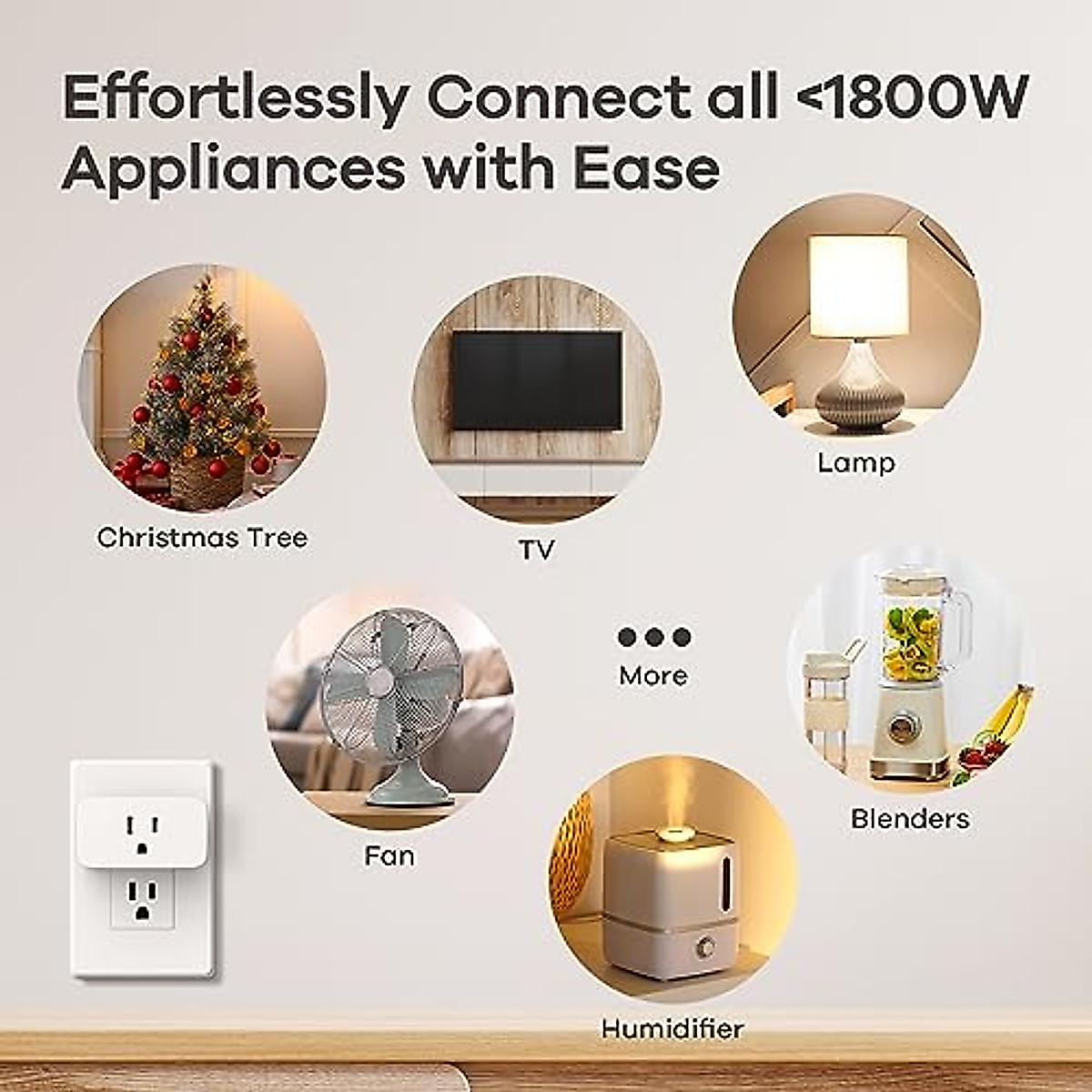 Linkind Matter Smart Plug, Work with Apple Home, Siri, Alexa, Google Home, SmartThings, Smart Outlet 15A/1800W Max, Smart Home Automation with Remote Control,Timer&Schedule, 2.4G Wi-Fi Only, 2 Pack