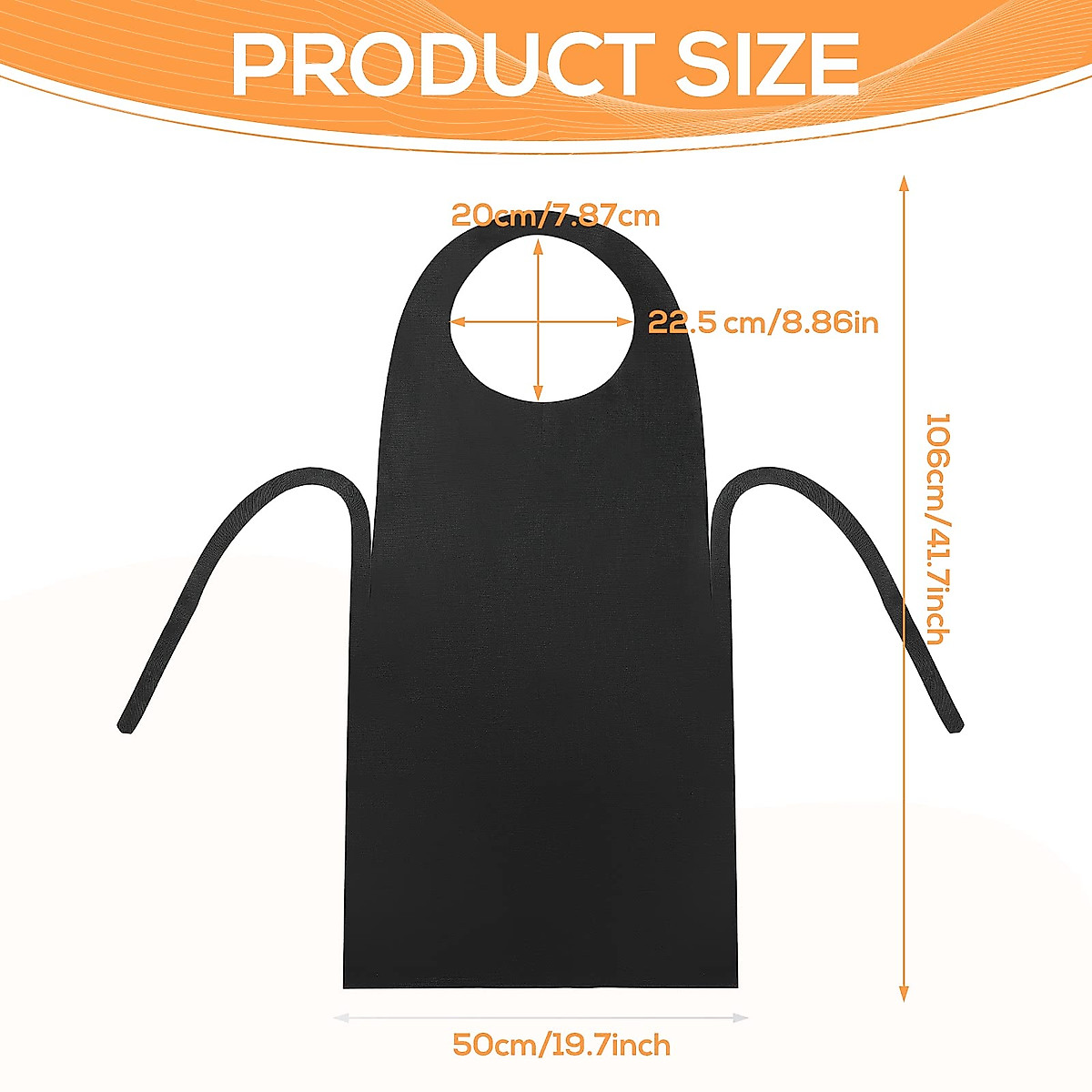 Janmercy 25 Pcs Disposable Black Apron Unisex Bib Apron 20 x 42 Inch Roomy Kitchen Apron for Outdoor Party Cooking BBQ Restaurant Crafting Drawing