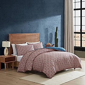Wrangler- Queen Duvet Cover Set, Reversible Cotton Bedding Set with Matching Sham(s), Casual Home Décor (Prairie Floral Red, Queen)