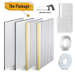 LBG Products Window AC Side Panels,Double Layers Adjustable Side Panel Kit with Air Conditioner Foam Insulation Panels, White