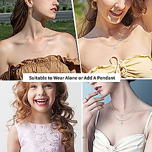 Jewlpire 925 Sterling Silver Chain Necklace Chain for Women Girls 1.1mm Cable Chain Necklace Upgraded Spring-Ring Clasp - Thin & Sturdy - Italian Quality 16 Inch