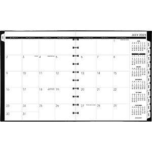 AT-A-GLANCE 2023-2024 Academic Planner, Weekly & Monthly, Quarter-Hourly Appointment Book, 9" x 11", Large, Monthly Tabs, Pocket, Flexible Cover, Move-A-Page, Black (70957E05)