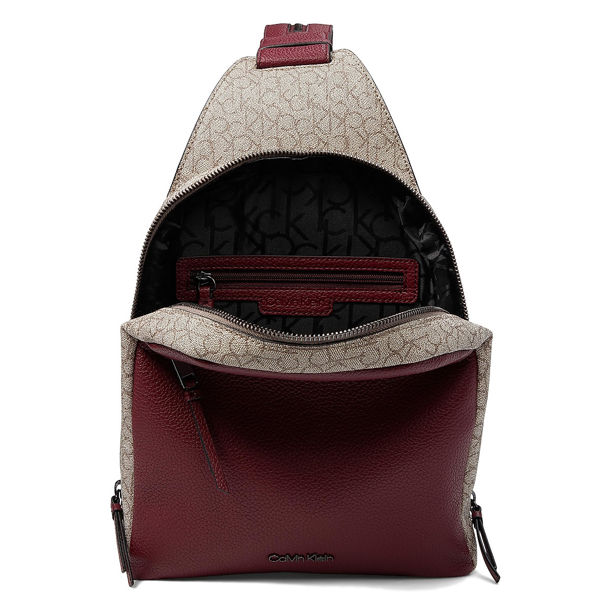 Calvin Klein Mia Backpack Mini Textured Almond/Taupe/Deep Rouge One Size