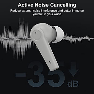 Kingstar Wireless Earbuds for Android,Bluetooth 5.2 Earbuds with Microphone Active Noise canceling Ear Buds Touch Control LED Display Blue Tooth Headphone HiFi Stereo for iPhone USB-C Charging