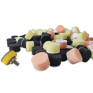 SHINA 150pcs 1 Inch 25mm Buff Polishing Polisher Pad Kit with 1pc M6 Backer Plate for Car Polisher