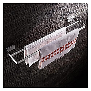 TOWEL BAR RACK Towel Rack Towel Bar Wall-Mounted Towel Bar, Stainless Steel Towel Rack Bathroom Towel Holders, Double Rails Bath Storage Shelf Bathroom Accessories Towel Storage Holder Bathroom Hardwa