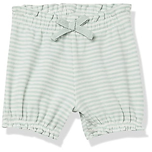 Amazon Essentials Baby Girls' Bloomer Shorts - Discontinued Colors, Pack of 4, Ecru/Mint Green Berry/Pink/Stripe, 12 Months