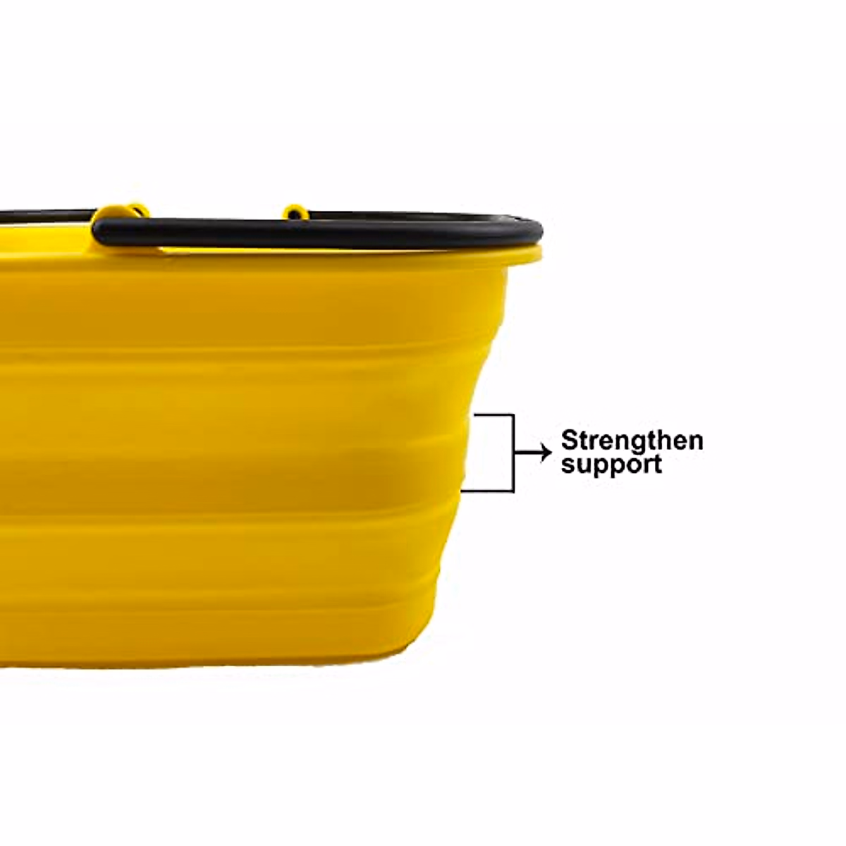 SAMMART 12L (3.17Gallon) Collapsible Tub with Handle - Portable Outdoor Picnic Basket/Crater - Foldable Shopping Bag - Space Saving Storage Container (Golden Yellow)