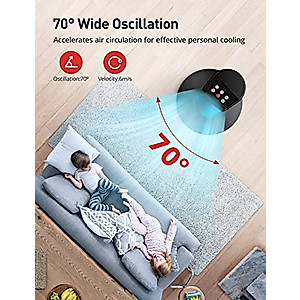 PARIS RHÔNE Tower Fan, 36” Oscillating Fan, 9 Modes, 3 Speeds, LED Display, 12H Timer, Portable Fan, Standing Floor Fan Bladeless Tower Fan with Remote for Bedroom, Living Room, Offices & Kitchen