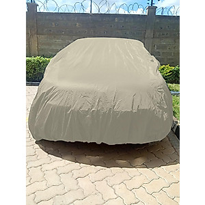 Bynbbur 11 FT Round Patio Furniture Cover Outdoor Table Chair Set Covers Car Cover Trampoline Cover Wire Rope Hemmed All Edges, Waterproof Cover for Outdoor Furniture Set (Beige)