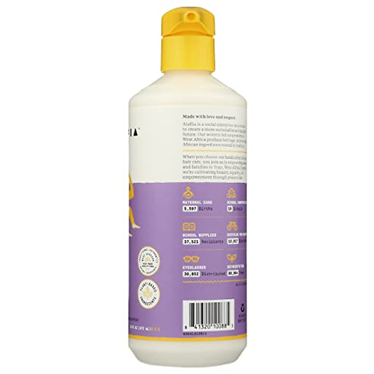Alaffia Kids Conditioner and Detangler, Lemon Lavender, Suitable for All Hair Types, Cruelty Free, No Parabens, Vegan, 16 Fluid Ounce (Pack of 1)