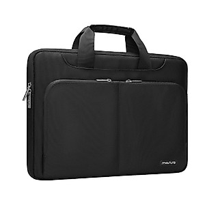 MOSISO 360 Protective Laptop Shoulder Bag Compatible with MacBook Air 15 M2 A2941 2023/Pro 16 2023-2019 A2780 A2485 A2141, 15-15.6 inch Notebook with 2 Same Front Organizer Pockets & Belt, Black