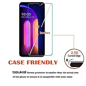 beukei (3 Pack) for LG V60 ThinQ/LG V60 ThinQ 5G / LG V60 ThinQ 5G UW Screen Protector Tempered Glass, (Not Work with Dual Screen),Anti Scratch, Bubble Free