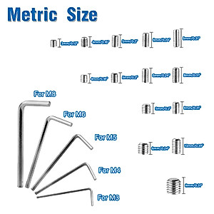 EilxMag 830pcs Set Screw Assortment Kit, Standard SAE + Metric Allen Head Socket Hex Grub Set Screws, Stainless Steel Set Screws for Bathroom Fixtures, Door Handles (M3-M8, 1/8"-40 to 5/16"-18)