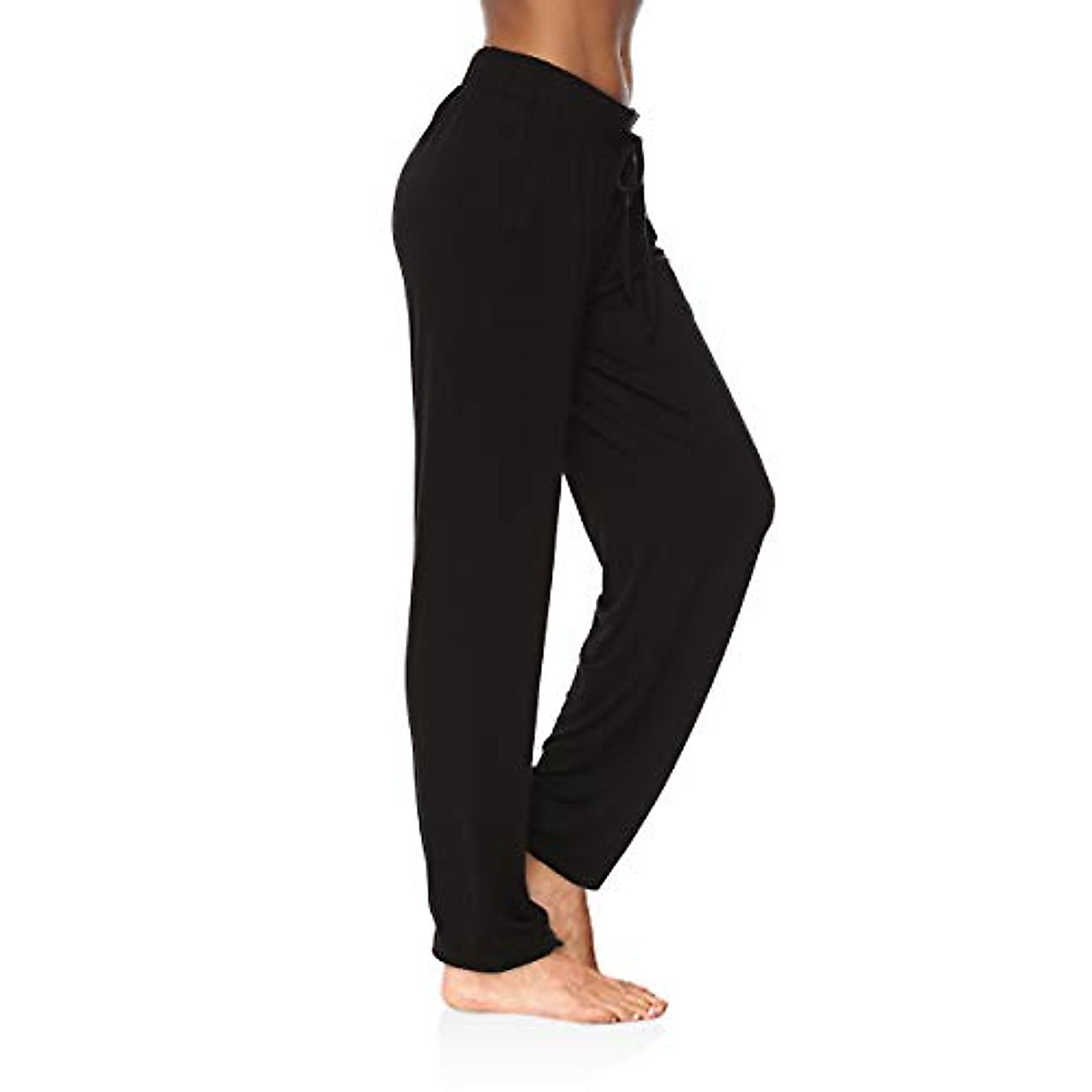 DIBAOLONG Womens Yoga Pants Wide Leg Comfy Drawstring Loose Straight Lounge Running Workout Legging A1-Black XL