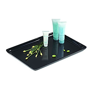 G.E.T. Enterprises ML-179-BK 11.69" x 7.88" Melamine Rectangular Tray, Black