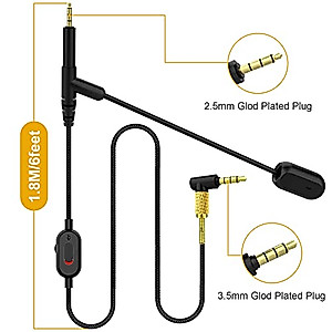 Asobilor NC700 Headphones Braided Cable - 3.5mm to 2.5mm Mic Cord Replacement for Bose Noise-Cancelling 700 NC700 QC45 QC35II QC35 QC25 OE2 Gaming Headset with Volum Control and Inline Mute (5.9Ft)