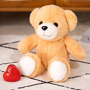 CozyWorld 12" Heartbeat Recordable Teddy Bear,Voice Recorder Plush Toy Stuffed Animal Soft Fuzzy Doll Gifts Messages Recording Playback for Kids Birthday Children's Day