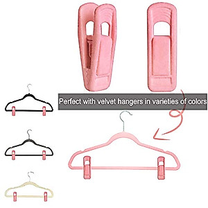 TOFIIGREM Brush Pink Velvet Hangers Clips 20 PCS, Premium Velvet Clips for Thin Velvet Hanger, Non Slip Strong Finger Clips Perfect for Suit Skirt Pant Clothes Velvet Hangers