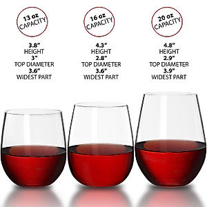 Bravario Unbreakable Glasses Bundle | 4 Wine, 4 Whiskey, 4 Champagne | Shatterproof 100% Tritan Plastic | Dishwasher-Safe | BPA-free | Awesome for Indoor & Outdoor, Gifts & Holidays