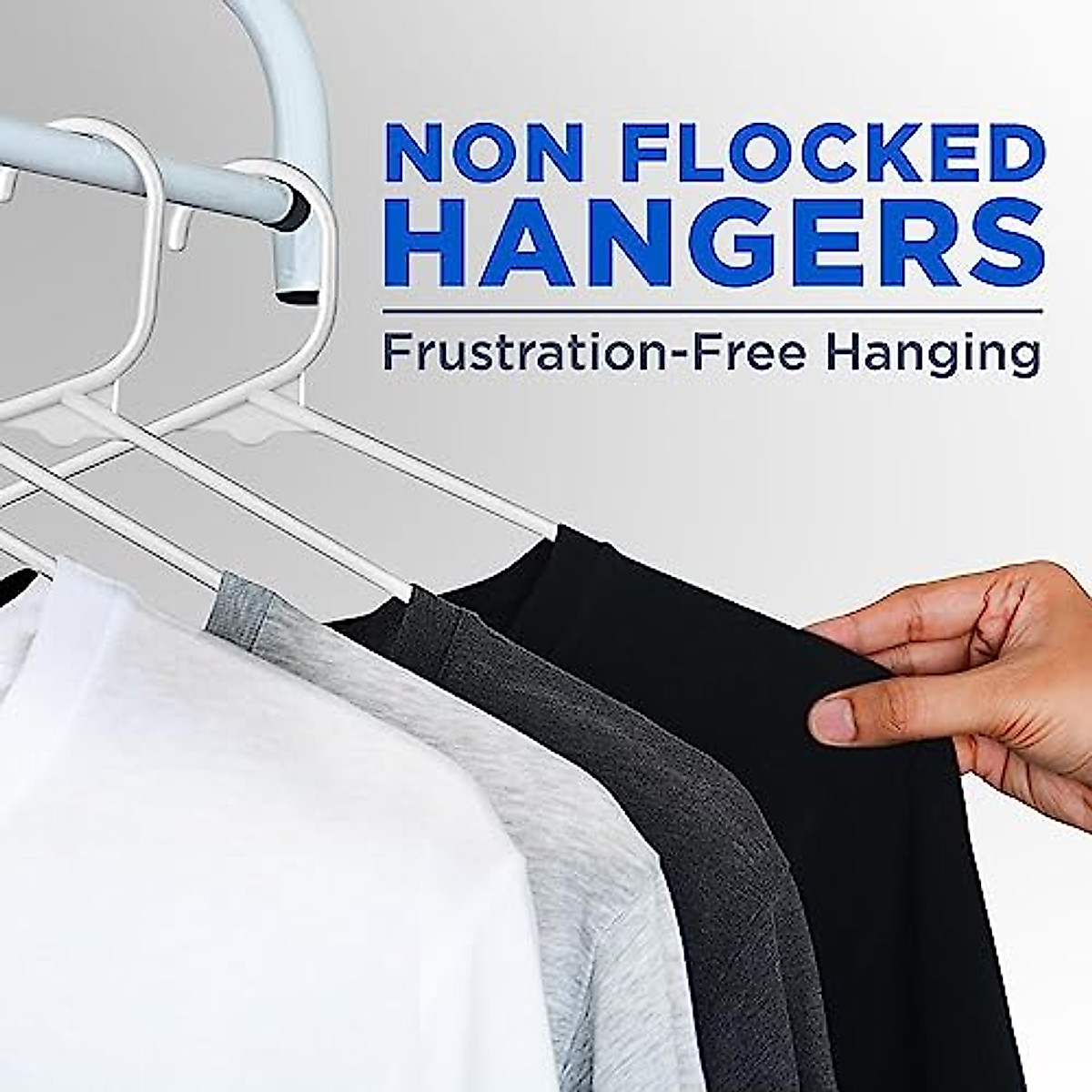 Serenelife White Standard Plastic Hangers - Space Saving Durable Tubular Heavy Duty Clothes Hanger Set Ideal for Laundry/Daily Use, Can Hold Up to 5.5 Lbs. for Coats, Jackets, Pants & Dress(100-Pack)