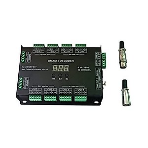 32CH RGBW DMX512 Decoder 8 Bit/16 Bit RGBW LED Controller 32 Channels Driver RGBW LED Strip Light DIM/CT/RGB/RGBW Controllder DC5V-24V