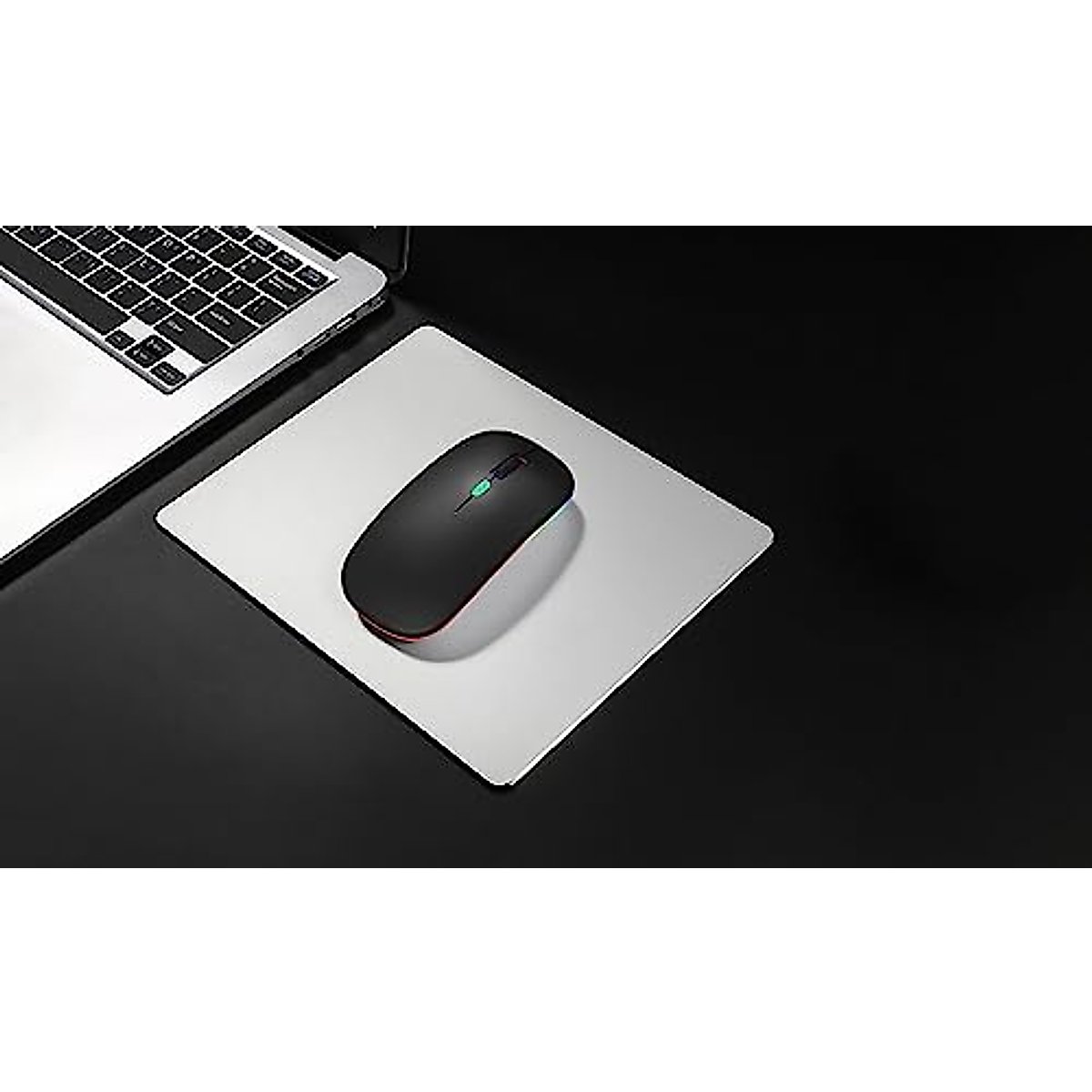 Wireless Bluetooth Mouse,LED Rechargeable Slim Silent Laptop Mouse,Portable(BT5.2+USB Receiver)Dual Mode Computer Mice,Quick Precise Responsiveness Control Laptop,Desktop Computer,Tablet,phone.(Black)