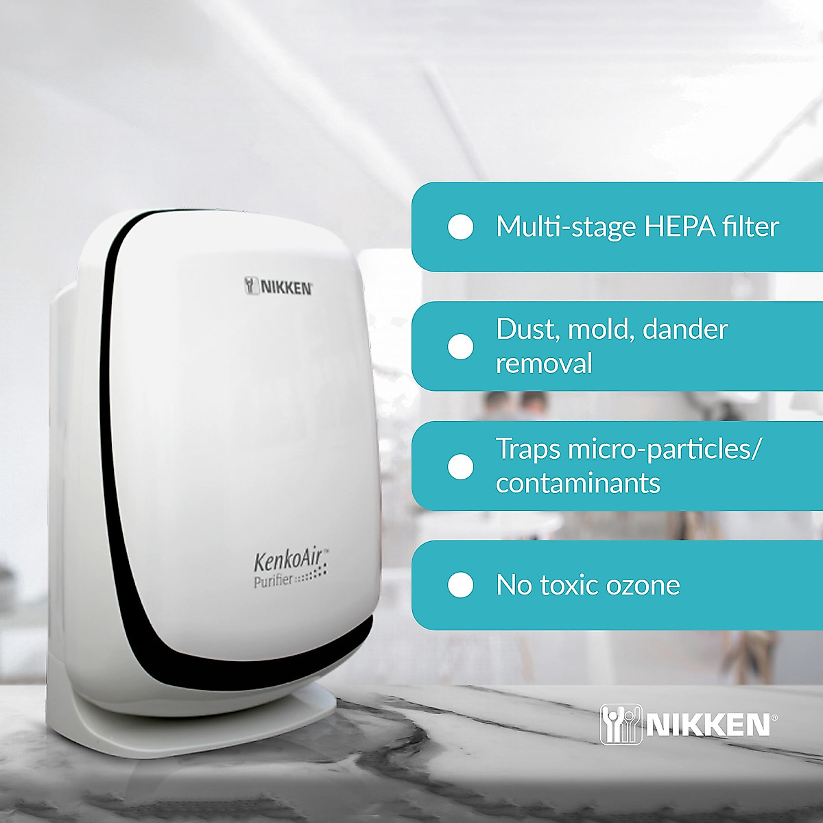 Nikken KenkoAir Purifier® HEPA Filter Pack 1445 Replacement for KenkoAir® Filter Purifier System 1441 - Activated Carbon Air HEPA Vacuum Cleaner Filters Air Purifier for Bedroom, Homes, and Offices