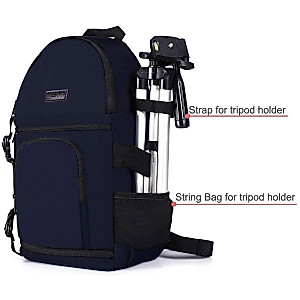 MOSISO Camera Sling Bag, DSLR/SLR/Mirrorless Camera Case Shockproof Photography Camera Backpack with Tripod Holder & Removable Modular Inserts Compatible with Canon/Nikon/Sony/Fuji, Navy Blue