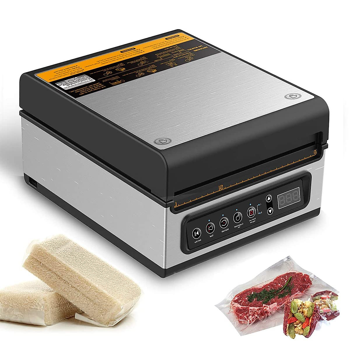 inBEKEA Chamber Vacuum Sealer Machine, 240W Commercial Vacuum Sealing Machine, 25.4 cm Sealing Bar Food Packaging Machine Preservation System for Dry Moist Liquid Juicy Food