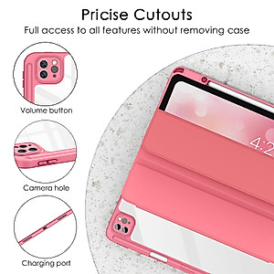 Soke Clear Case for iPad Air 13 Inch M3 2025 & M2 2024 - Built-in Pencil Holder+Auto Sleep/Wake+Camera Protection, Shockproof Back Cover for Apple iPad Pro 12.9 Inch,Watermelon