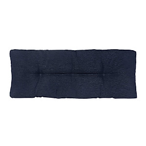 Klear Vu The Gripper Omega Non-Slip Tufted Bench Cushion for Indoor Furniture, Entryway Storage, Bay Window, Corner Nook or Piano Seat, 43 Inches, 03 Indigo