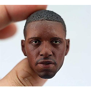HiPlay 1/6 Scale African American Male Figure Head Sculpt Series, Handsome Men Tough Guy, Doll Head for 12" Action Figure Phicen, TBLeague, HT HS004(F)