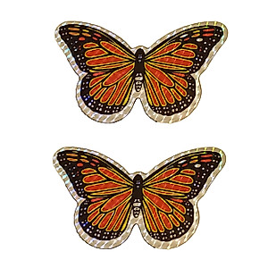 Butterfly Decorative Multicolor Holographic Screen Door Refrigerator Magnet 5.5" (Orange Monarch)