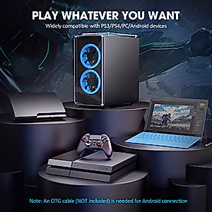 Wireless Controller for PS4, 1300mAh Rechargeable Battery Game Controller for Playstation 4/Pro/Slim, Dual Vibration Game Joystick Controller/Headset Jack/ Six-axis Sensor Compatible with PS4 Console