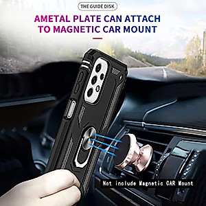 LeYi for Galaxy A23 5G Phone Case, Samsung Galaxy A23 5G Case with [2 Pack] Tempered Glass Screen Protectors, Heavy Duty Protective Phone Case with Magnetic Ring Stand for Samsung A23 5G, Black
