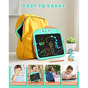 Derabika LCD Writing Tablet for Kids Dinosaur Toys,13.5 Inch Drawing Pad Doodle Board, Toddler Toys Drawing Board Birthday Gift, Drawing Tablet for Boys Girls 3 4 5 6 7 8 Years Old(Green)
