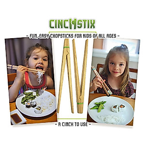 Kids Chopsticks, training, learning, helper, CinchStix Black Walnut - Fun, Easy Chopsticks, 2pair