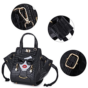 ENJOININ Novelty Lady Face Purses and Handbags for Women Casual Shoulder Bag Fashion Bat Bag