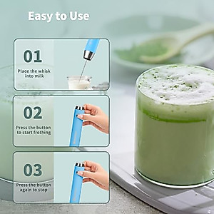 Maestri House Rechargeable Milk Frother with Stand, Handheld Electric Foam Maker Waterproof Detachable Stainless Steel Whisk Drink Mixer Foamer for Lattes, Cappuccino